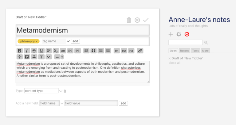 Getting started with TiddlyWiki: a beginner's tutorial - Ness Labs Getting started with TiddlyWiki: a beginner's tutorial - Ness Labs